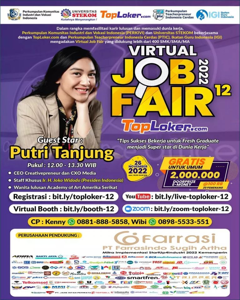 Virtual Job Fair 2022 – TopLoker – Jadwal Event, Info Pameran, Acara & Promo Terbaru